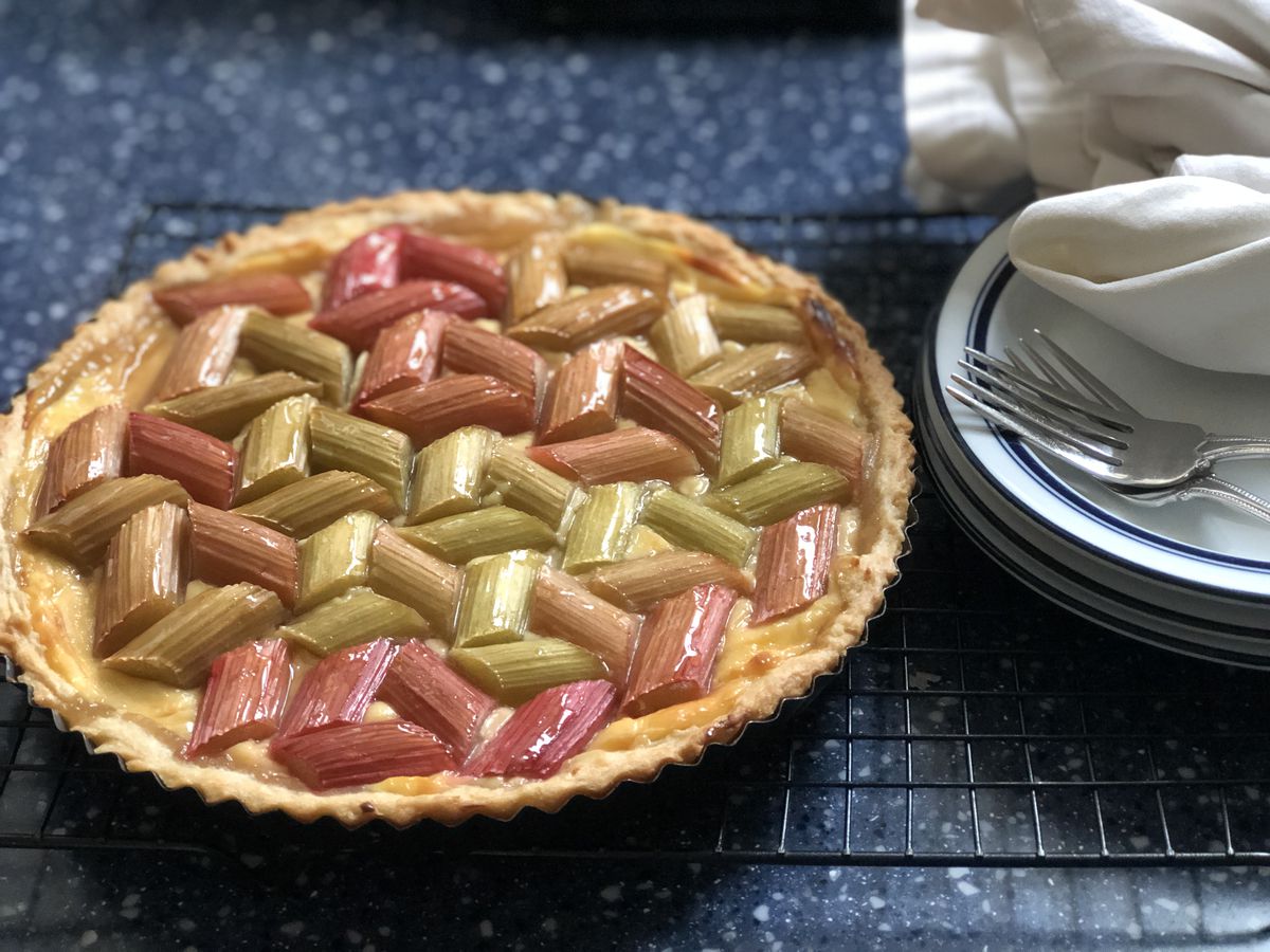 Get your M.C. Escher on with a geometric rhubarb tart - Julia O'Malley