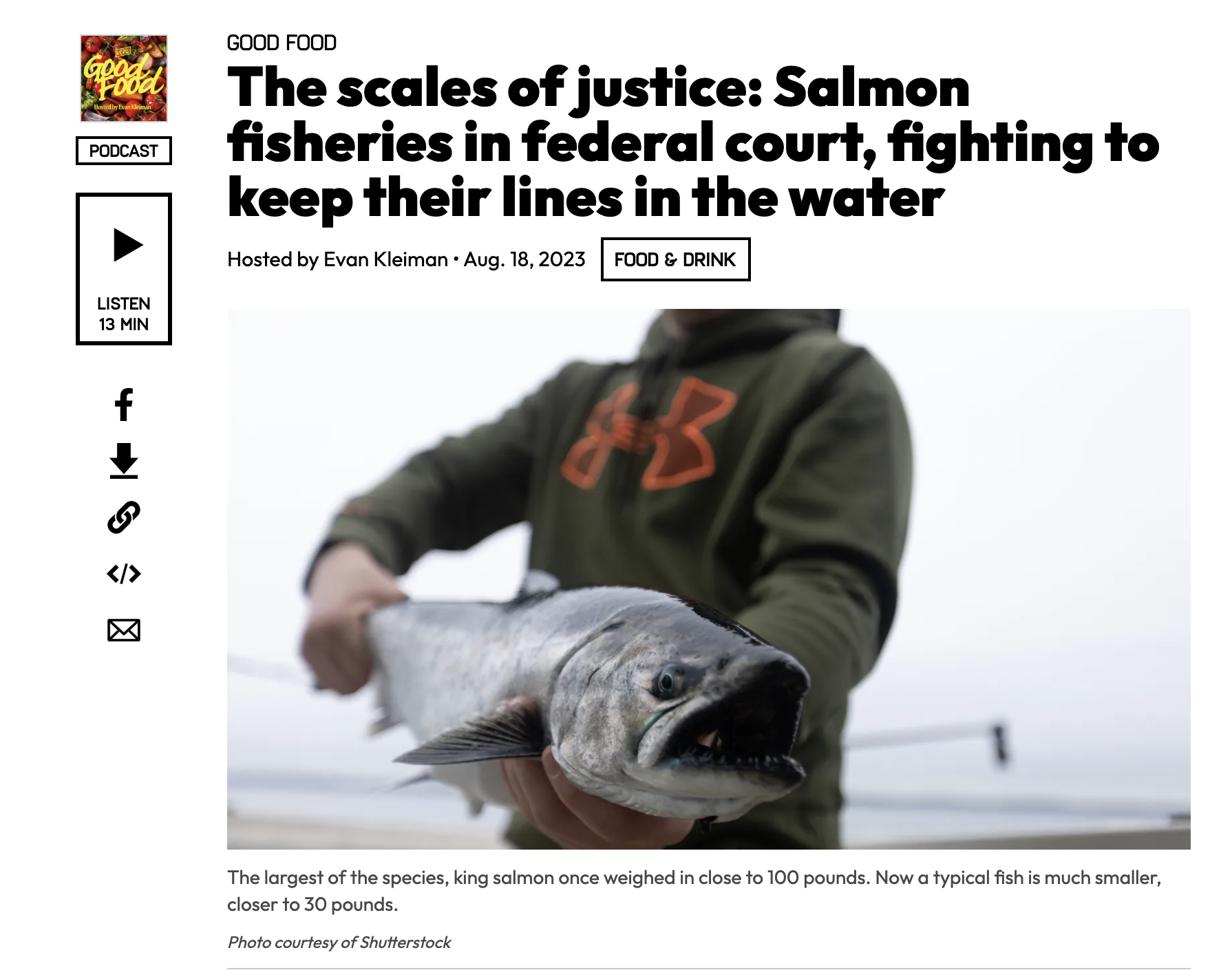 Talking salmon on KCRW's GOOD FOOD - Julia O'Malley